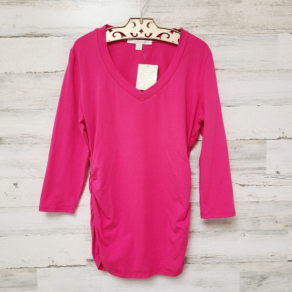 Boston Proper | Tops | Boston Proper So Sexy Ruched V Neck Top In ...